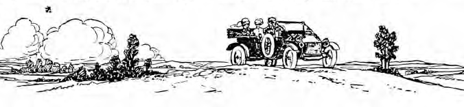 Line drawing tourists on the road – Robbinsdale Historical Society